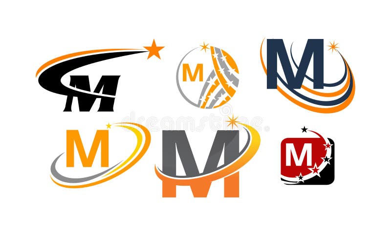 Logotype M Modern Template Set Stock Vector - Illustration of lifestyle ...