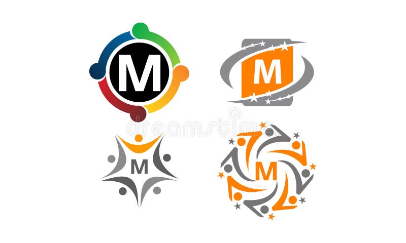 Logotype M Modern Template Set Stock Vector - Illustration of logo ...