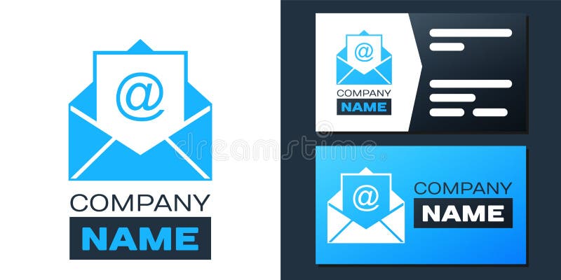 Logotype Mail and E-mail Icon Isolated on White Background. Envelope ...