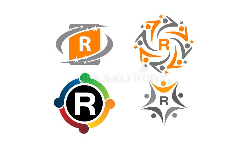 Logotype R Modern Template Set Stock Vector - Illustration of ...
