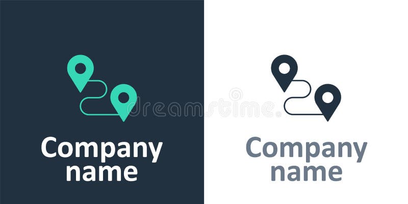 Logotype Route Location Icon Isolated on White Background. Map Pointer ...