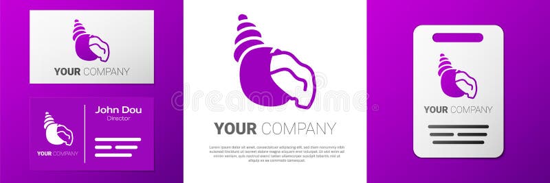 Logotype Scallop Sea Shell Icon Isolated on White Background. Seashell ...