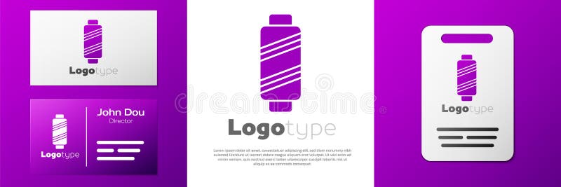 Logotype Sewing Thread on Spool Icon Isolated on White Background. Yarn ...