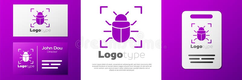 Logotype System Bug Concept Icon Isolated on White Background. Code Bug ...