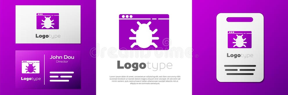 Logotype System Bug Concept Icon Isolated on White Background. Code Bug ...