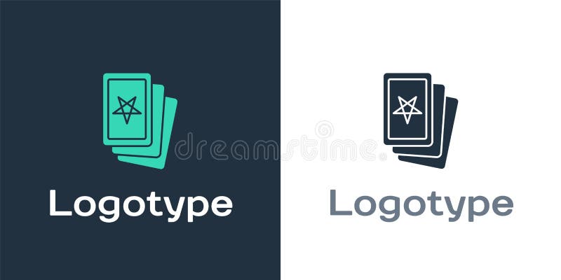 Logotype Three Tarot Cards Icon Isolated on White Background. Magic ...