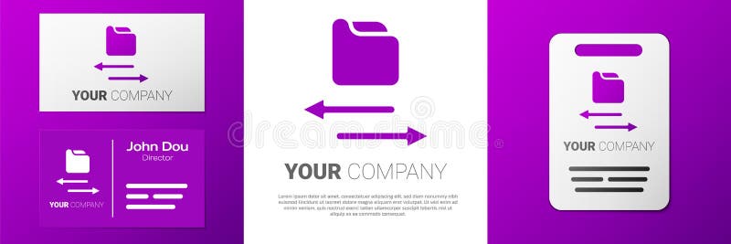 Logotype Transfer Files Icon Isolated on White Background. Copy Files ...