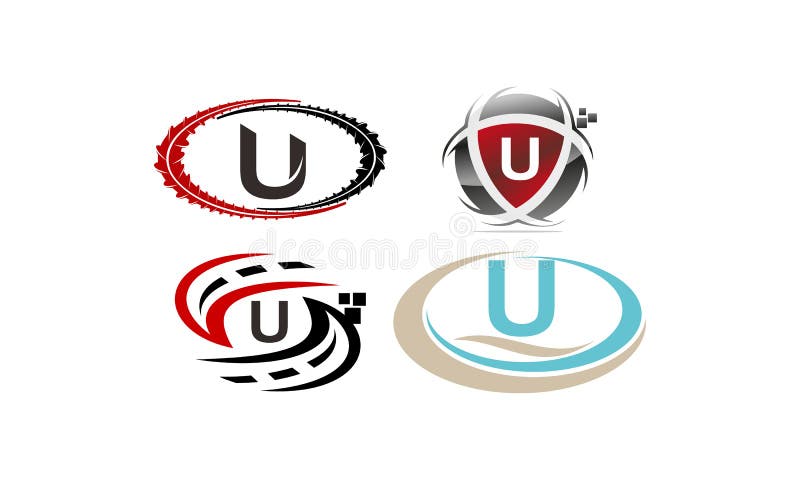 Logotype U Modern Template Set Stock Vector - Illustration of science ...