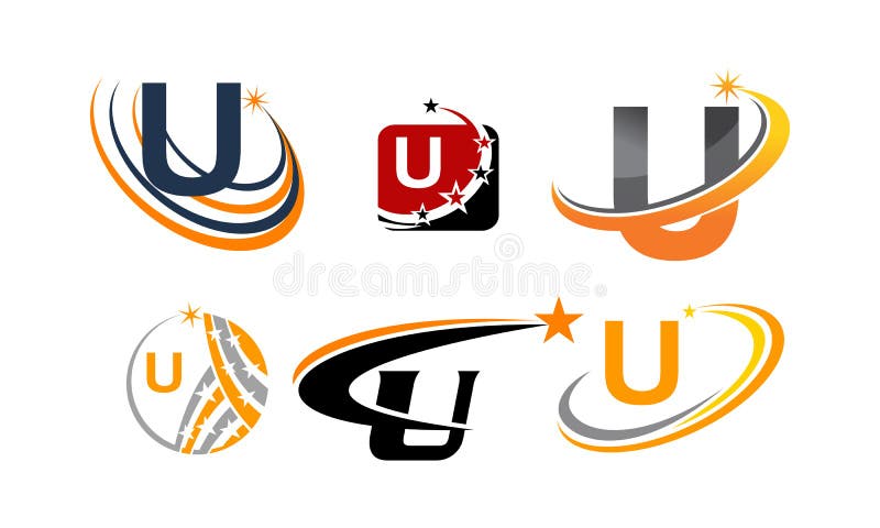 Logotype U Modern Template Set Stock Vector - Illustration of help ...
