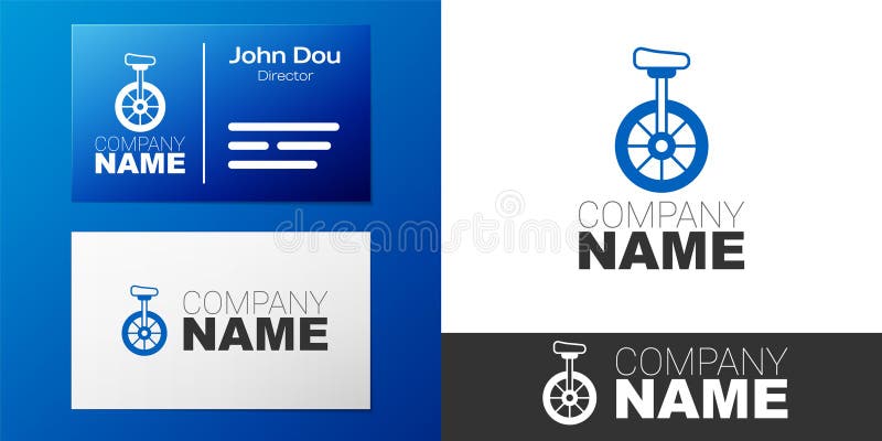 Logotype Unicycle or One Wheel Bicycle Icon Isolated on White ...