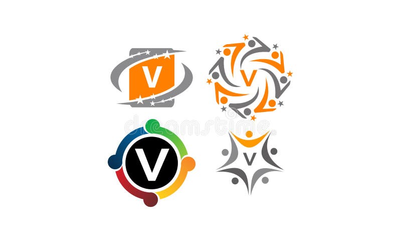 Logotype V Modern Template Set Stock Vector - Illustration of icon ...