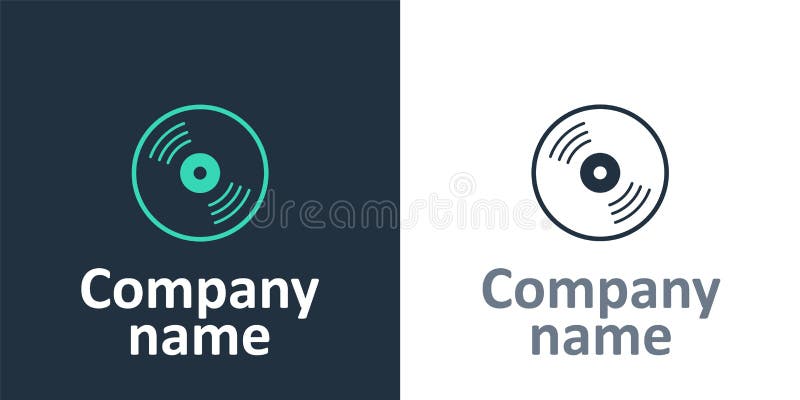 Logotype Vinyl Disk Icon Isolated on White Background. Logo Design ...