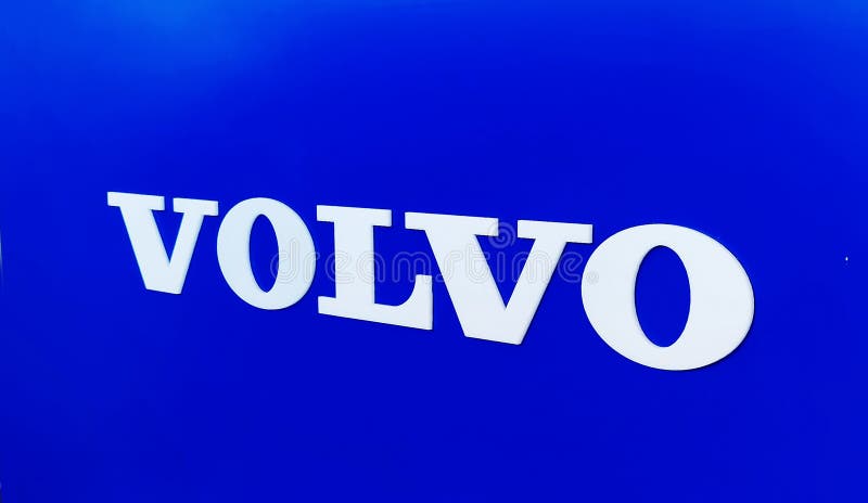 Volvo logotype sign editorial stock photo. Image of light - 143876818