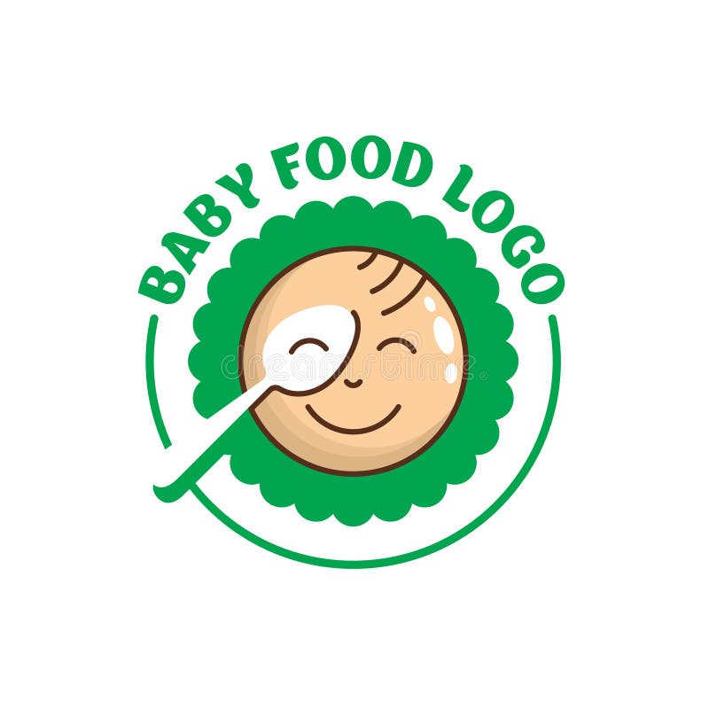 Baby Food Logo for Food Products Stock Vector - Illustration of head ...