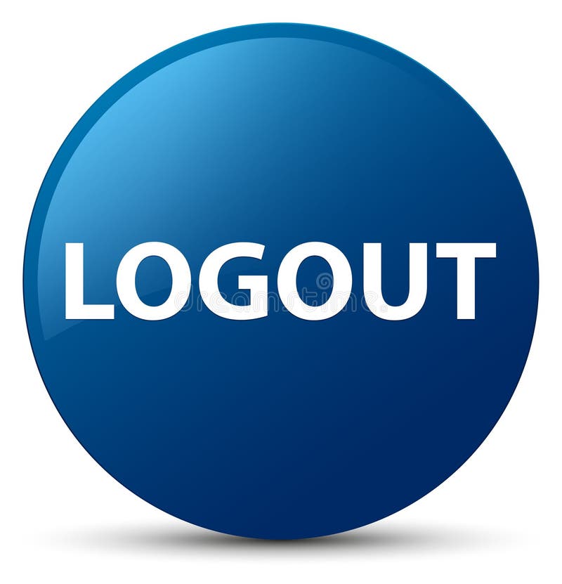 Logout blue round button stock illustration. Illustration of round ...
