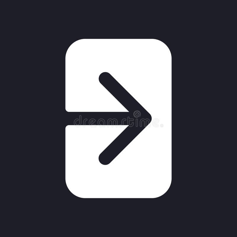 Logout Dark Mode Glyph Ui Icon Stock Vector - Illustration of network ...