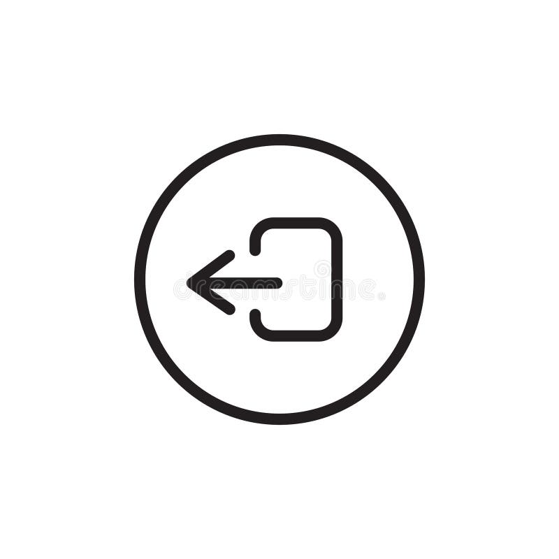 Logout Exit Icon Outline Vector for Web Ui Stock Vector - Illustration ...