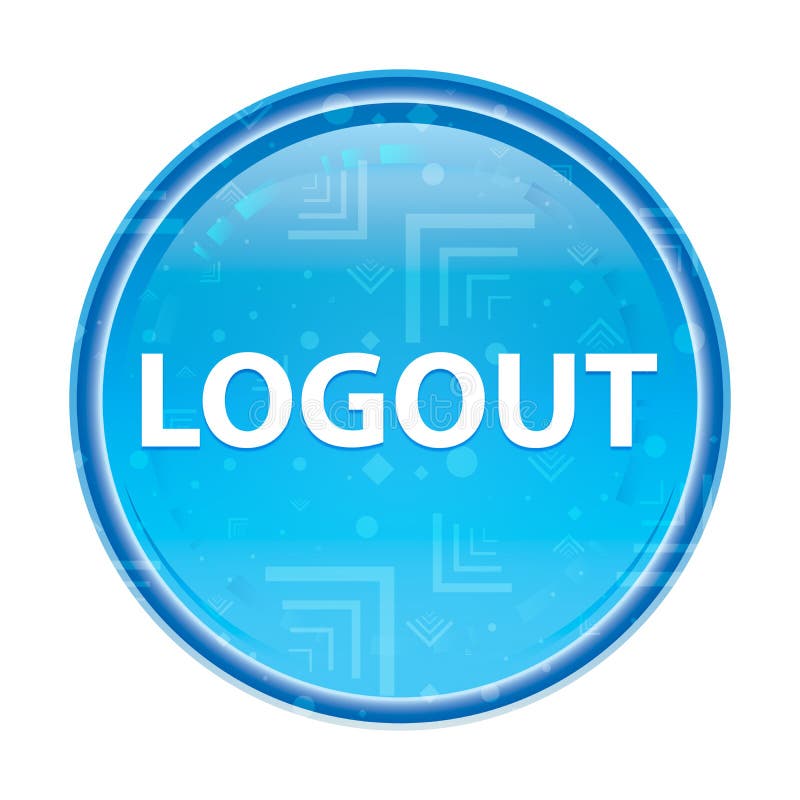 Logout Floral Blue Round Button Stock Illustration - Illustration of ...