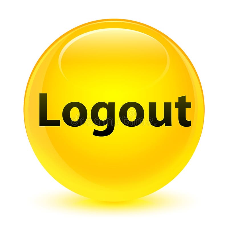 Logout Glassy Yellow Round Button Stock Illustration - Illustration of ...