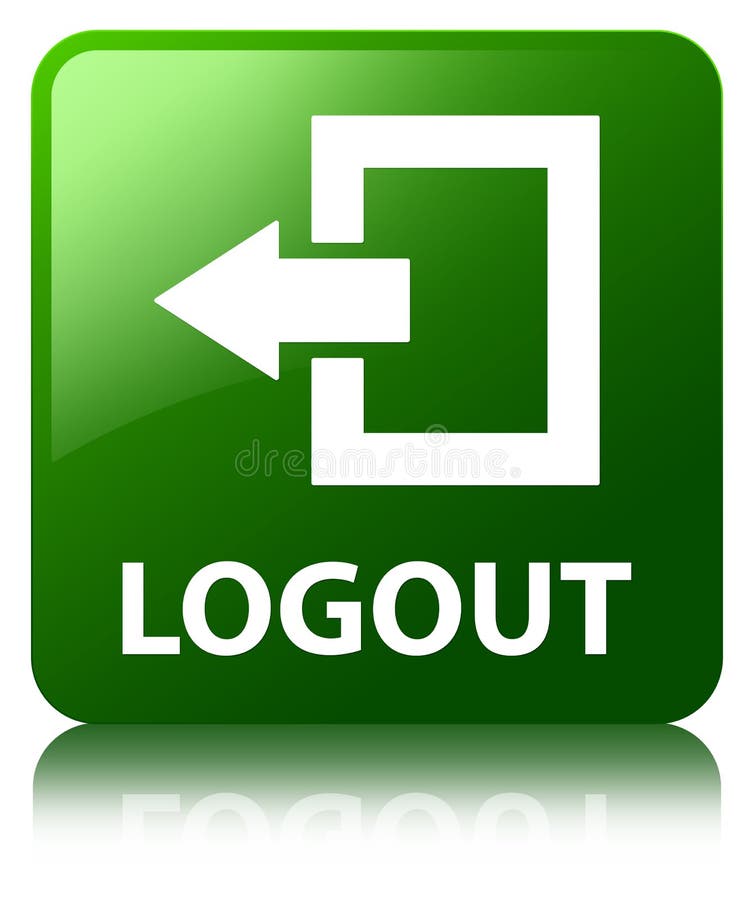 Logout green square button stock illustration. Illustration of icon ...