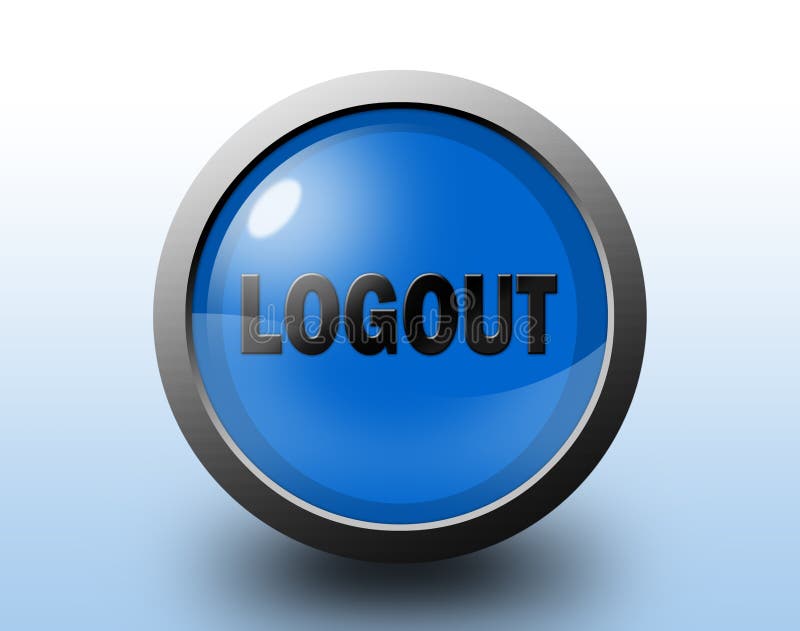 Logout Icon. Circular Glossy Button. Stock Illustration - Illustration ...