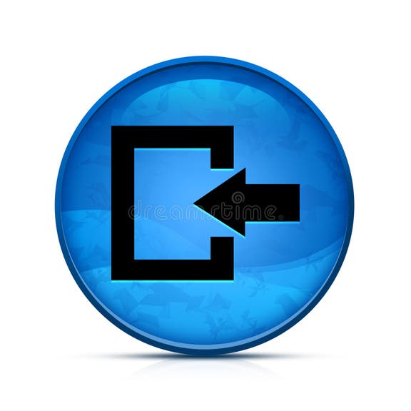 Logout Icon on Classy Splash Blue Round Button Illustration Stock ...