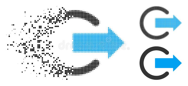 Disintegrating Dotted Halftone Logout Icon Stock Vector - Illustration ...