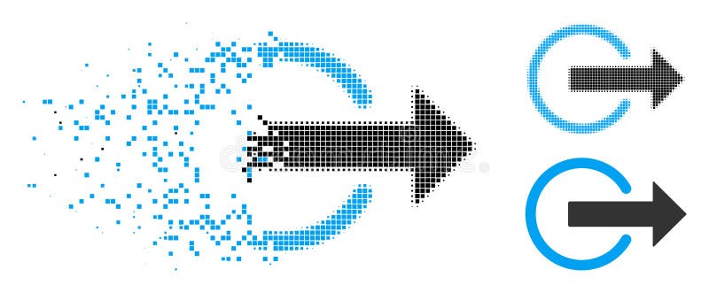 Damaged Pixel Halftone Logout Icon Stock Vector - Illustration of ...