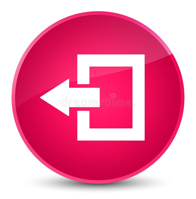 Logout Icon Elegant Pink Round Button Stock Illustration - Illustration ...