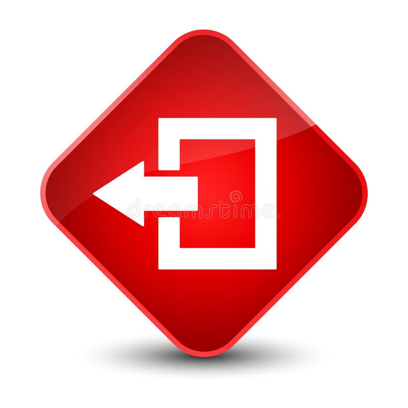 Logout Icon Red Square Button Stock Illustration - Illustration of ...