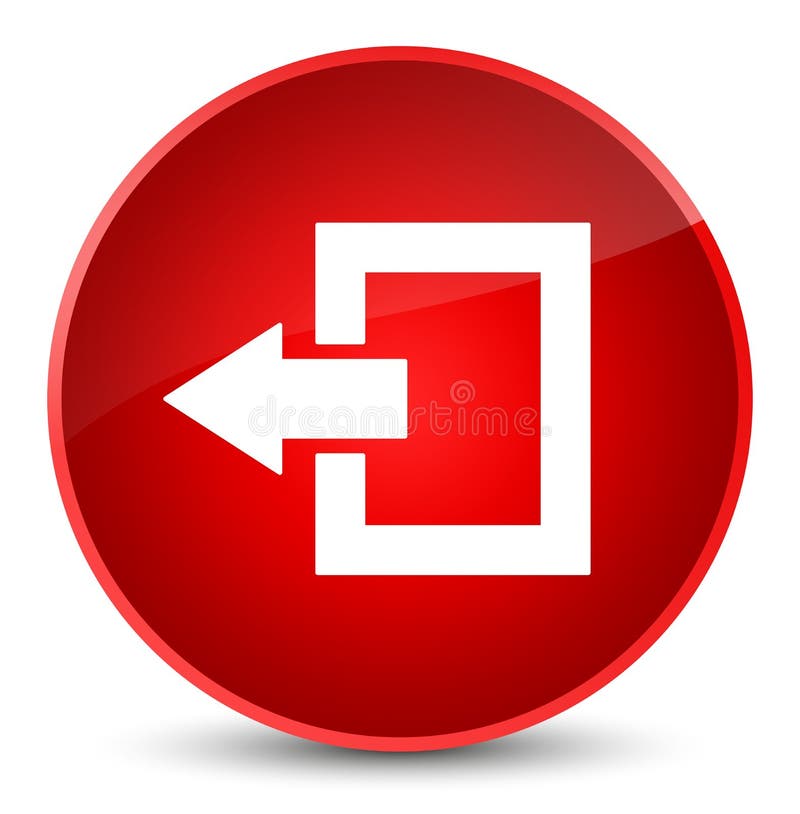 Logout Icon Elegant Red Round Button Stock Illustration - Illustration ...