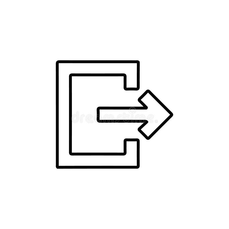 Logout Icon Flat Logo Isolated Symbol Stock Illustration - Illustration ...
