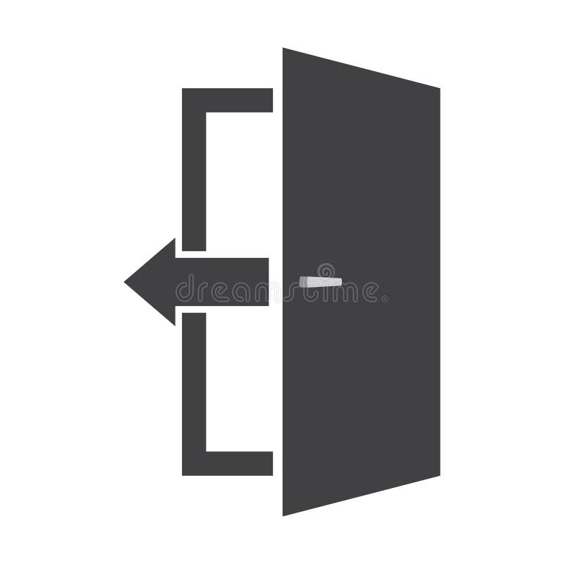 Logout icon in flat style. stock vector. Illustration of white - 115255456