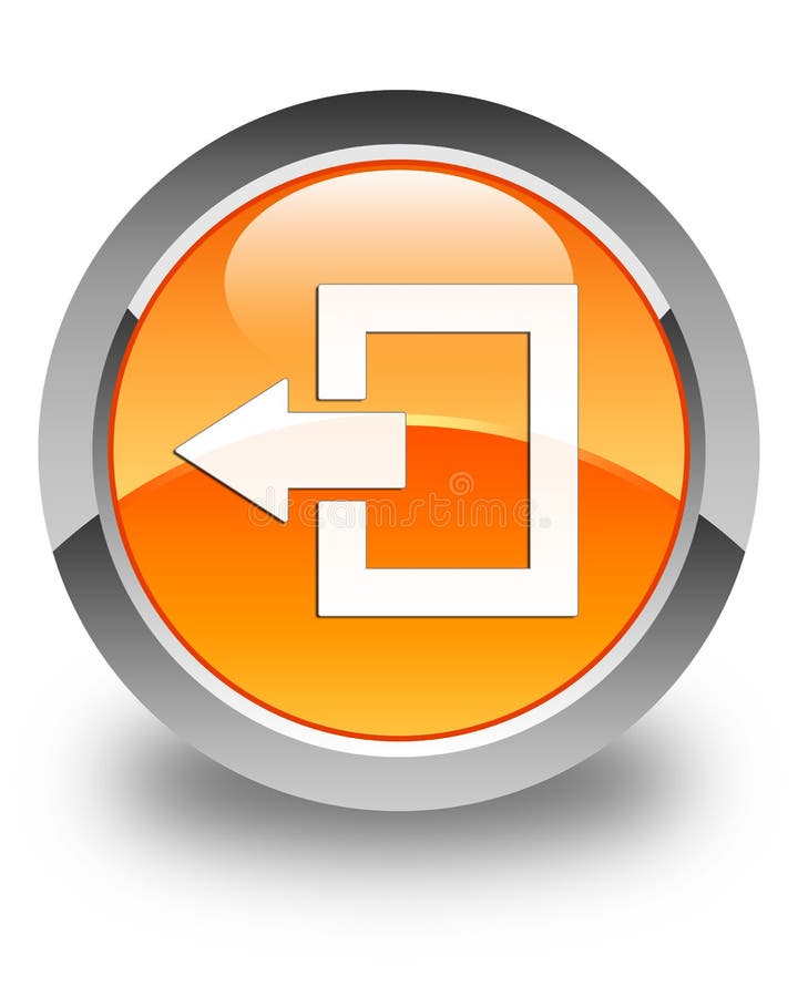 Logout Icon Glossy Orange Round Button Stock Illustration ... Logout Icon Glossy Orange Round Button Stock Illustration ...