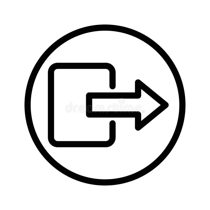 Logout Icon Linear Logo Mark in Black and White Stock Vector ...