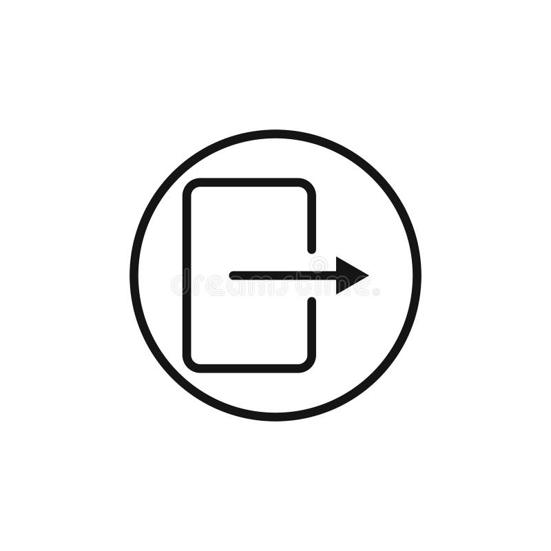 Logout Icon Black Line Art Vector Stock Vector Illustration Of Shape