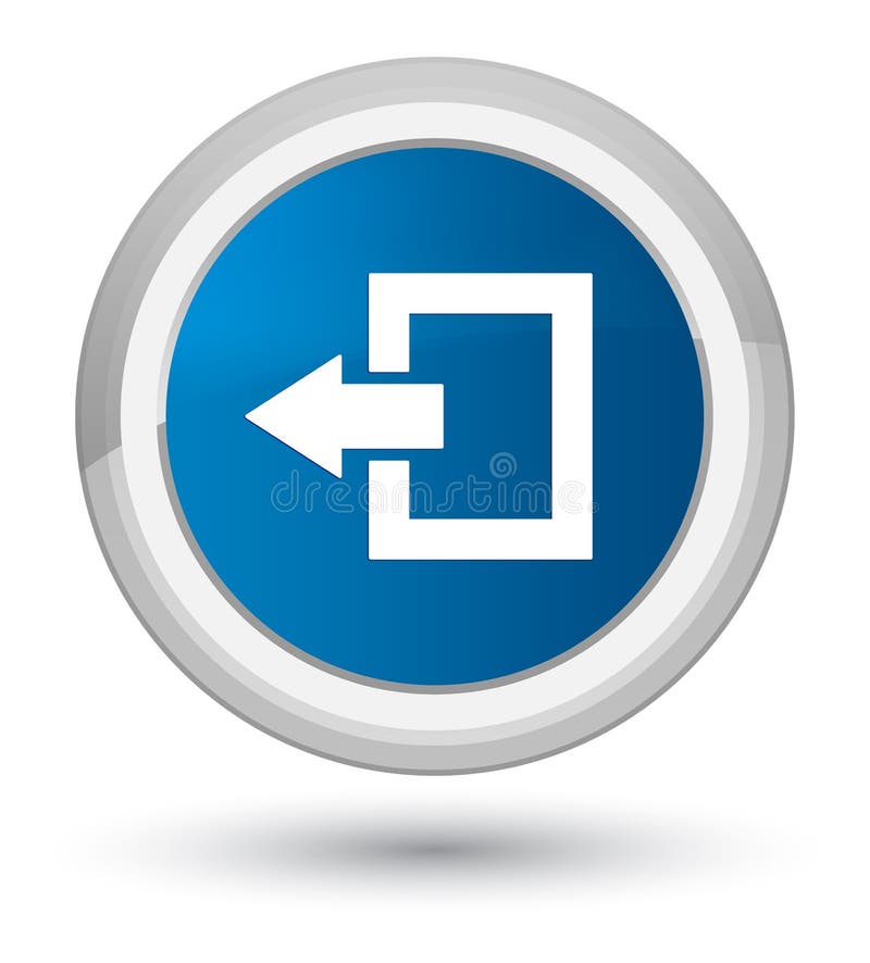 Logout Icon Prime Blue Round Button Stock Illustration - Illustration ...