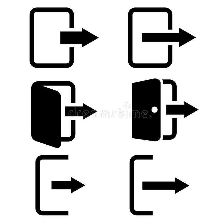 Logout Icon. Sign Out Symbol. Exit Sign. Flat Style Stock Illustration ...