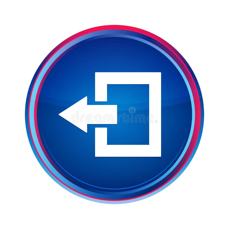 Logout Icon Silky Blue Round Button Aqua Design Illustration Stock ...