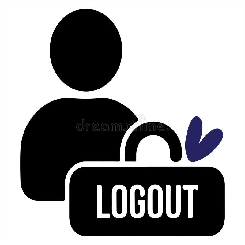 Logout Icon with User Silhouette Stock Vector - Illustration of ...