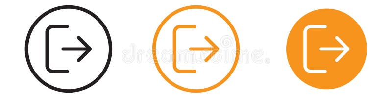 Logout Icon Set User Interface Illustrations for Web and App Design ...