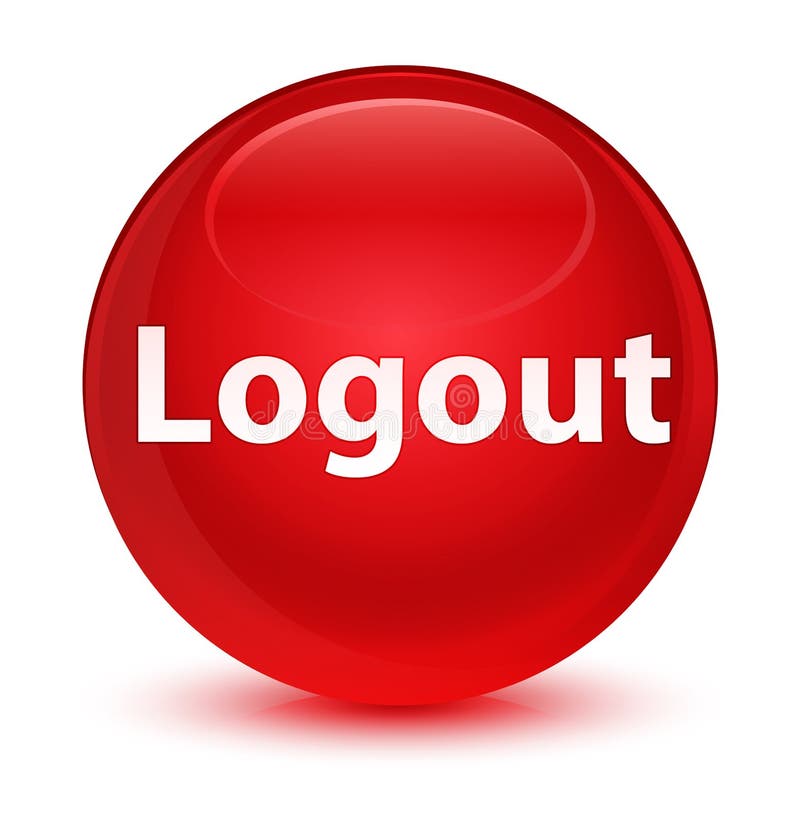Logout Glassy Red Round Button Stock Illustration - Illustration of ...