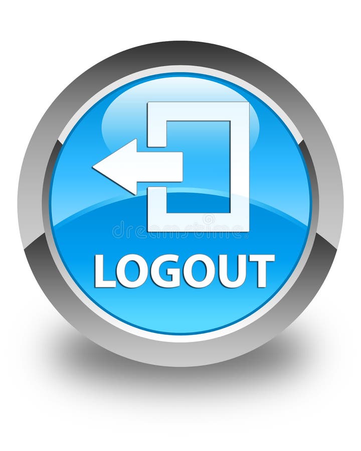 Logout Glossy Cyan Blue Round Button Stock Illustration - Illustration ... Logout Glossy Cyan Blue Round Button Stock Illustration - Illustration ...