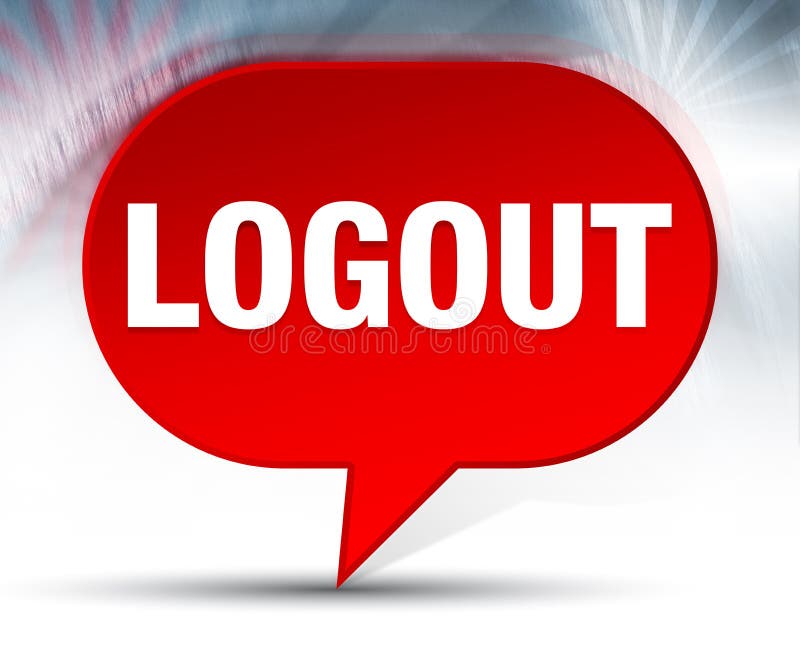 Logout Red Bubble Background Stock Illustration - Illustration of ...