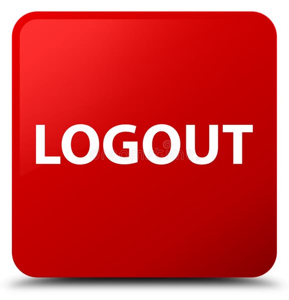 Logout red square button stock illustration. Illustration of sign ...