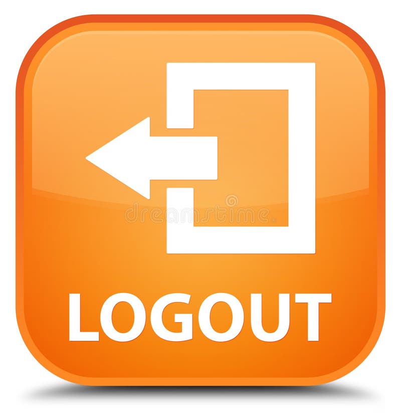 Logout Special Orange Square Button Stock Illustration - Illustration ...