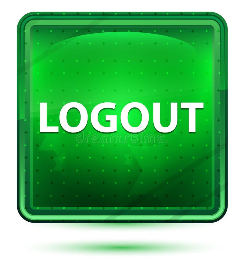Logout Neon Light Green Square Button Stock Illustration - Illustration ...