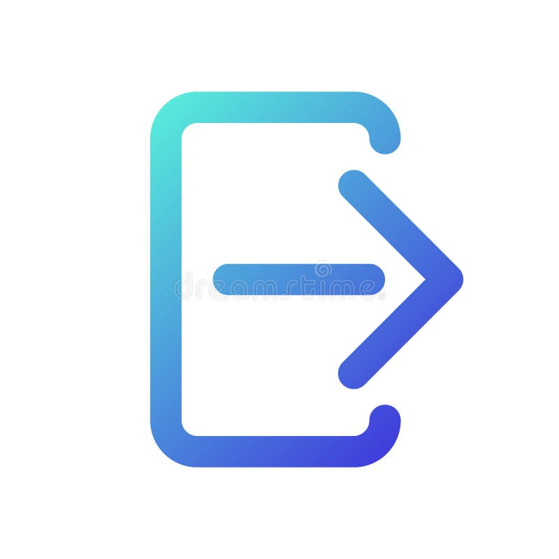 Logout Pixel Perfect Gradient Linear Ui Icon Stock Vector ...
