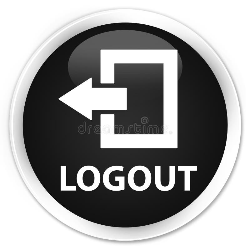 Logout Premium White Round Button Stock Illustration - Illustration of ...
