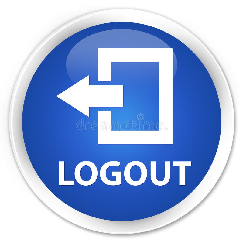 Logout Premium Blue Round Button Stock Illustration - Illustration of ...
